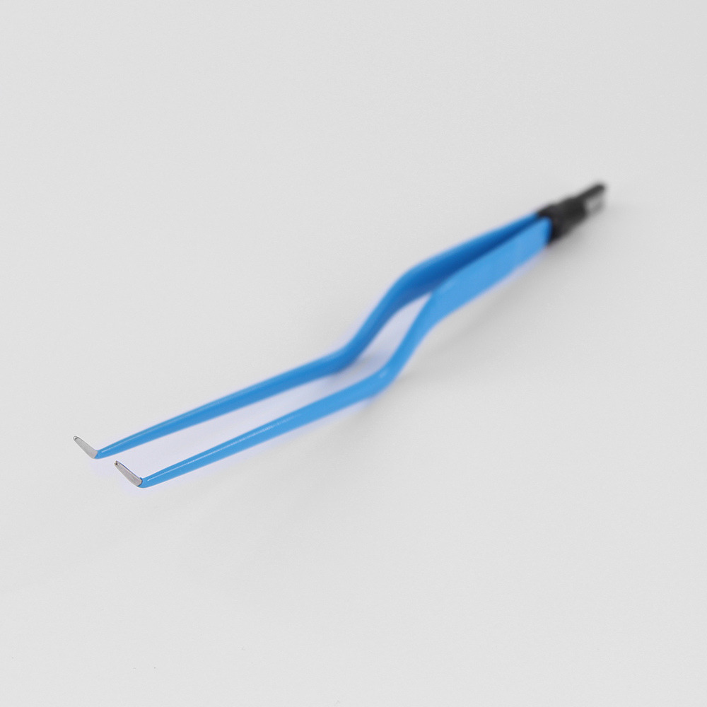 ESU Reusable Angled Curved Bipolar Forceps 20cm - Inward - Infinium Medical
